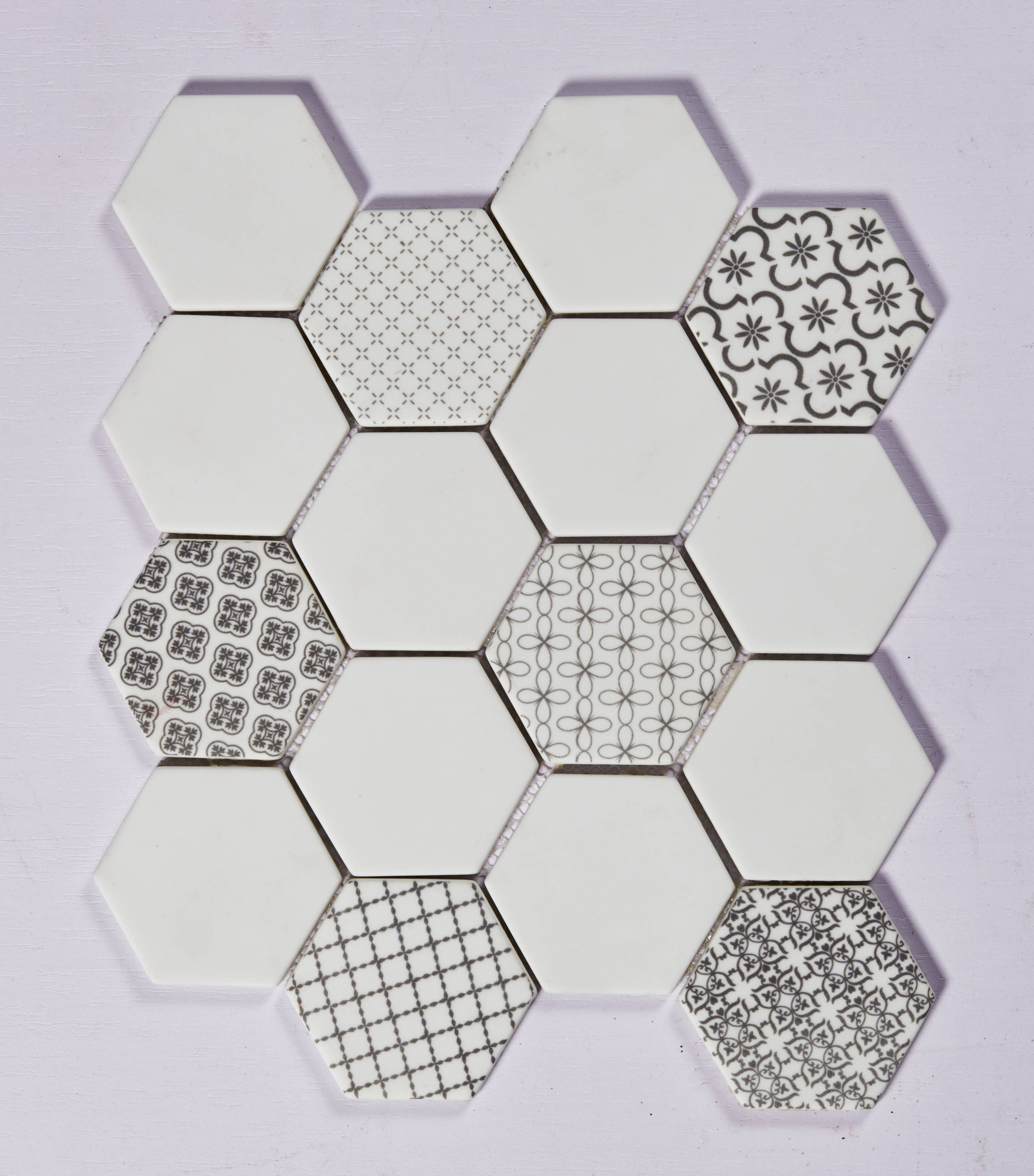 Thomas Avenue Ceramics Carreau de mosaïque murale à motif hexagonal 3 ...