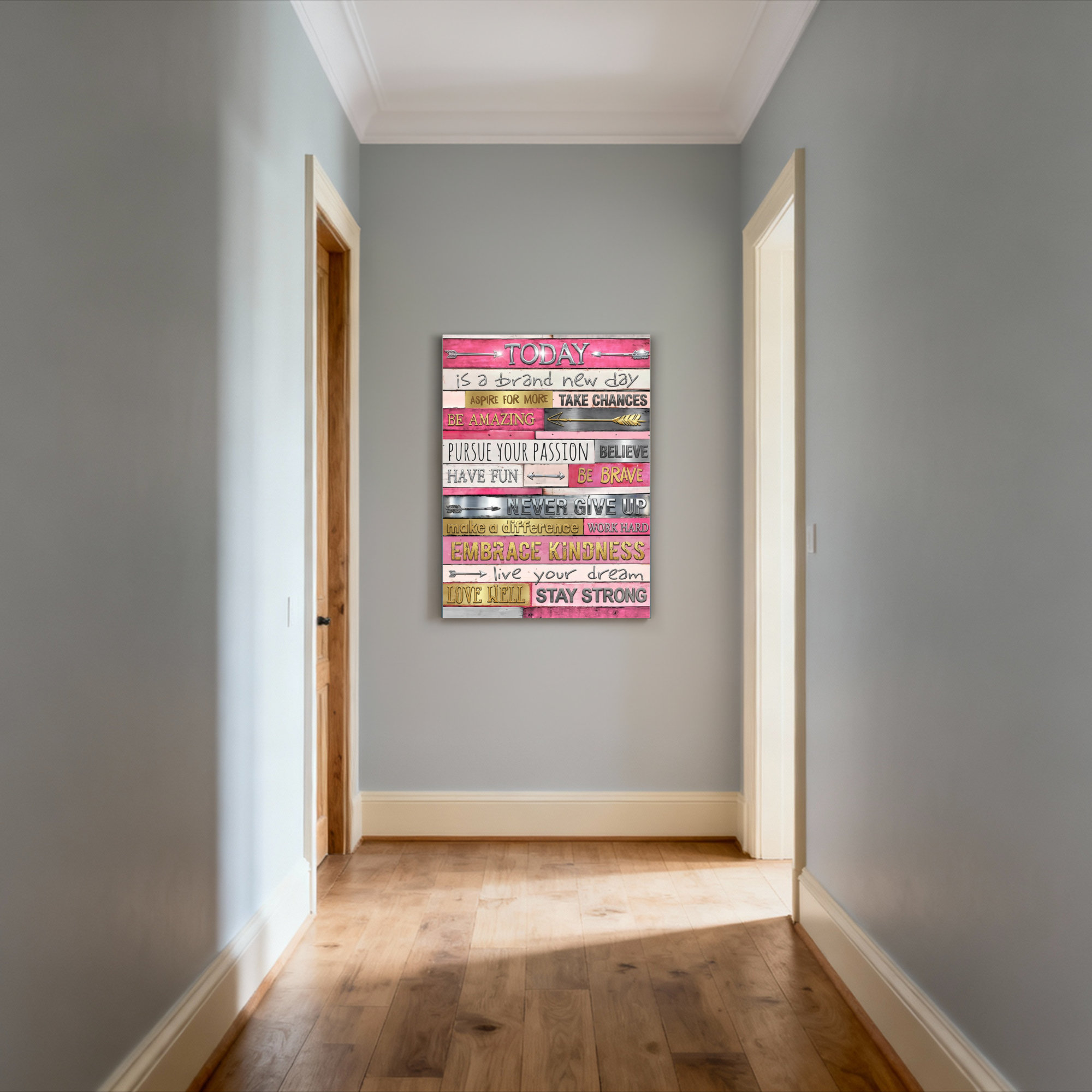 Mercer41 Inspirational Quotes Wood Plank Style Canvas Wrapped Wall Art ...