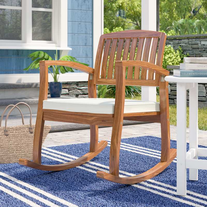 Red Barrel Studio® Acacia Outdoor Rocking Chair & Reviews | Wayfair