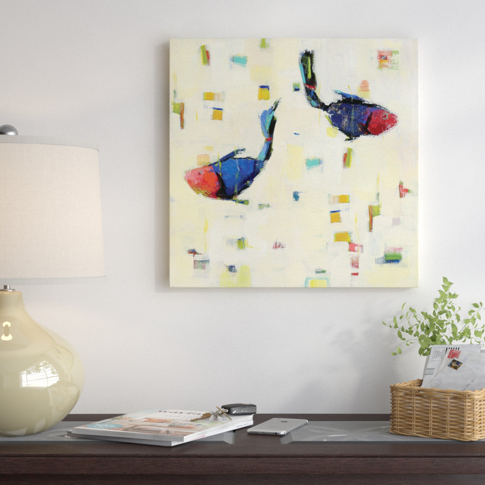 East Urban Home 'One Fish, Two Fish' Painting Print on Wrapped Canvas ...