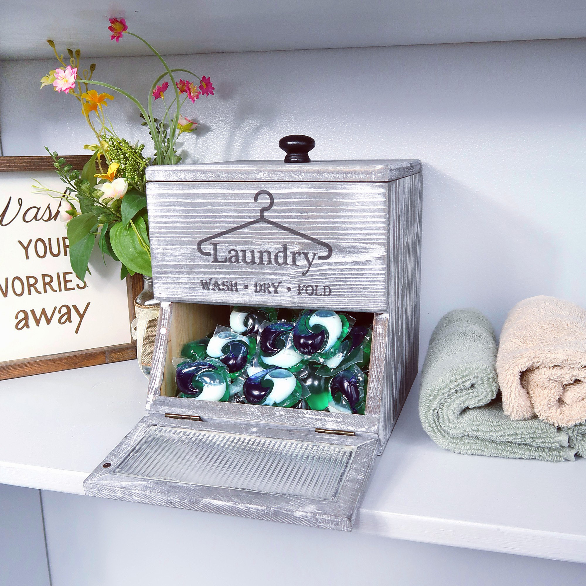 Bekitchen Wood Free Standing Laundry Room Organizer & Reviews | Wayfair