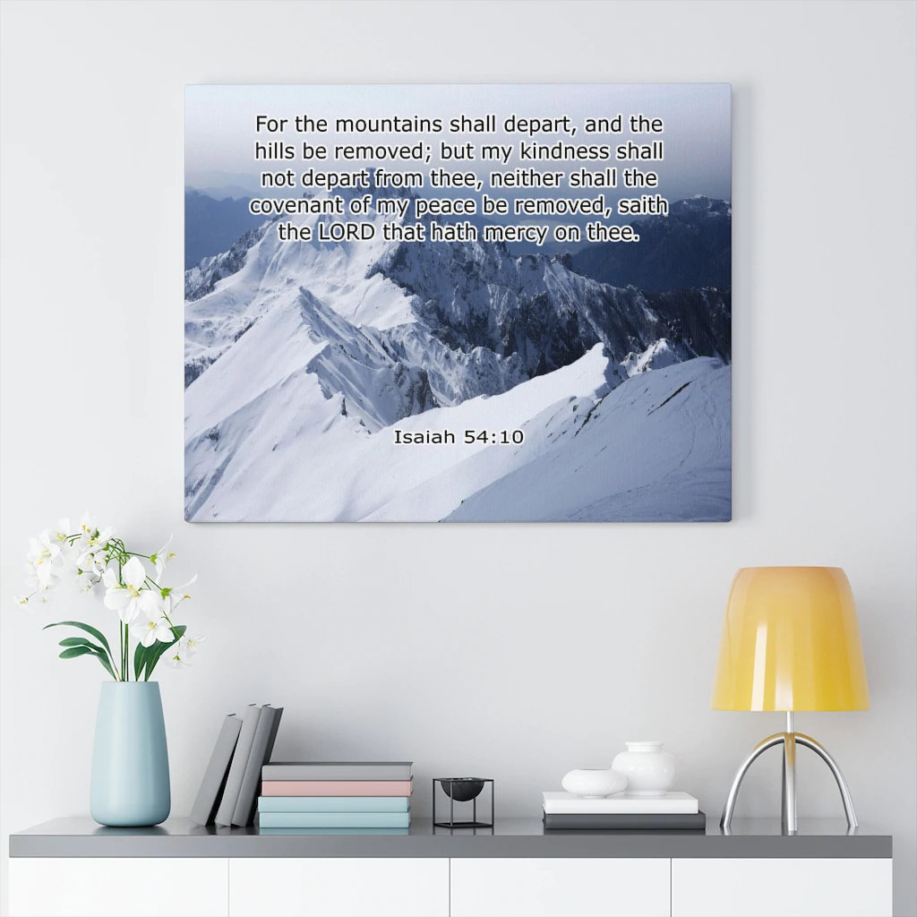 Blue Elephant The Lord That Hath Mercy Isaiah 54:10 - Wrapped Canvas ...
