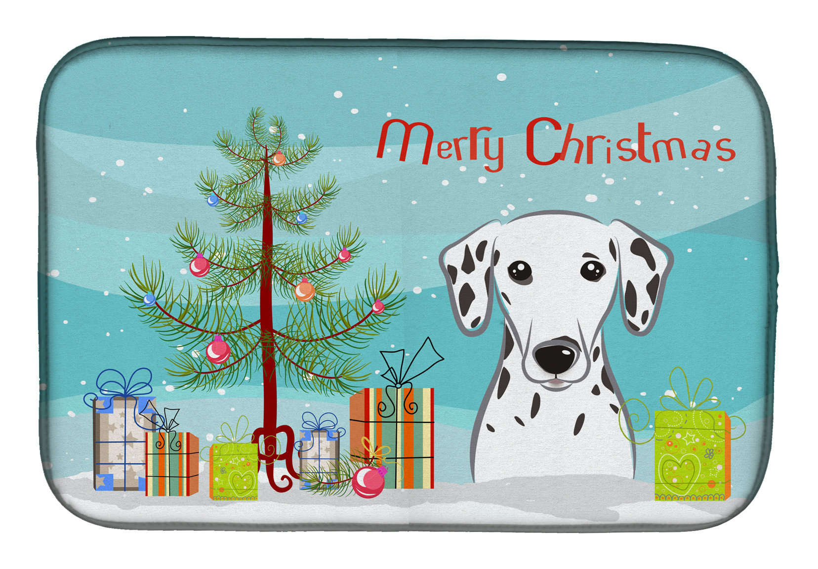 Caroline's Treasures Christmas Tree and Dalmatian Drying Mat | Wayfair