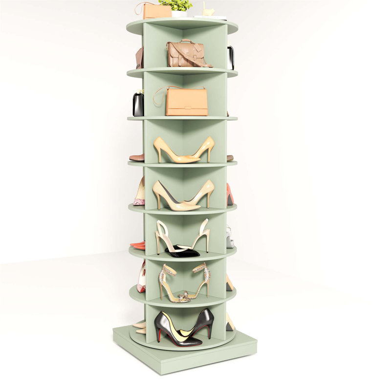 Hokku Designs Green 360 Rotating Shoe Cabinet 7 Layers | Wayfair