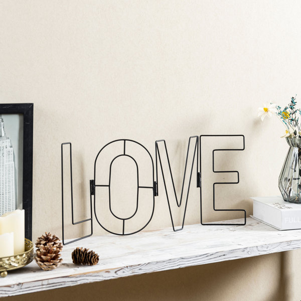The Holiday Aisle® Jahirah LOVE Metal Wire Letter Block | Wayfair