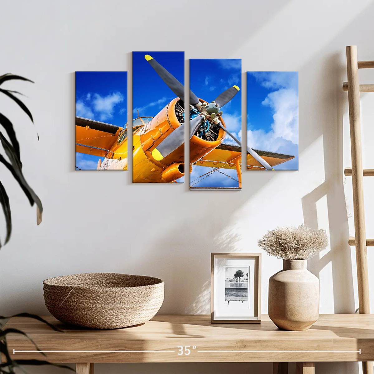 Ebern Designs Mehar Yellow Propeller Plane | Wayfair