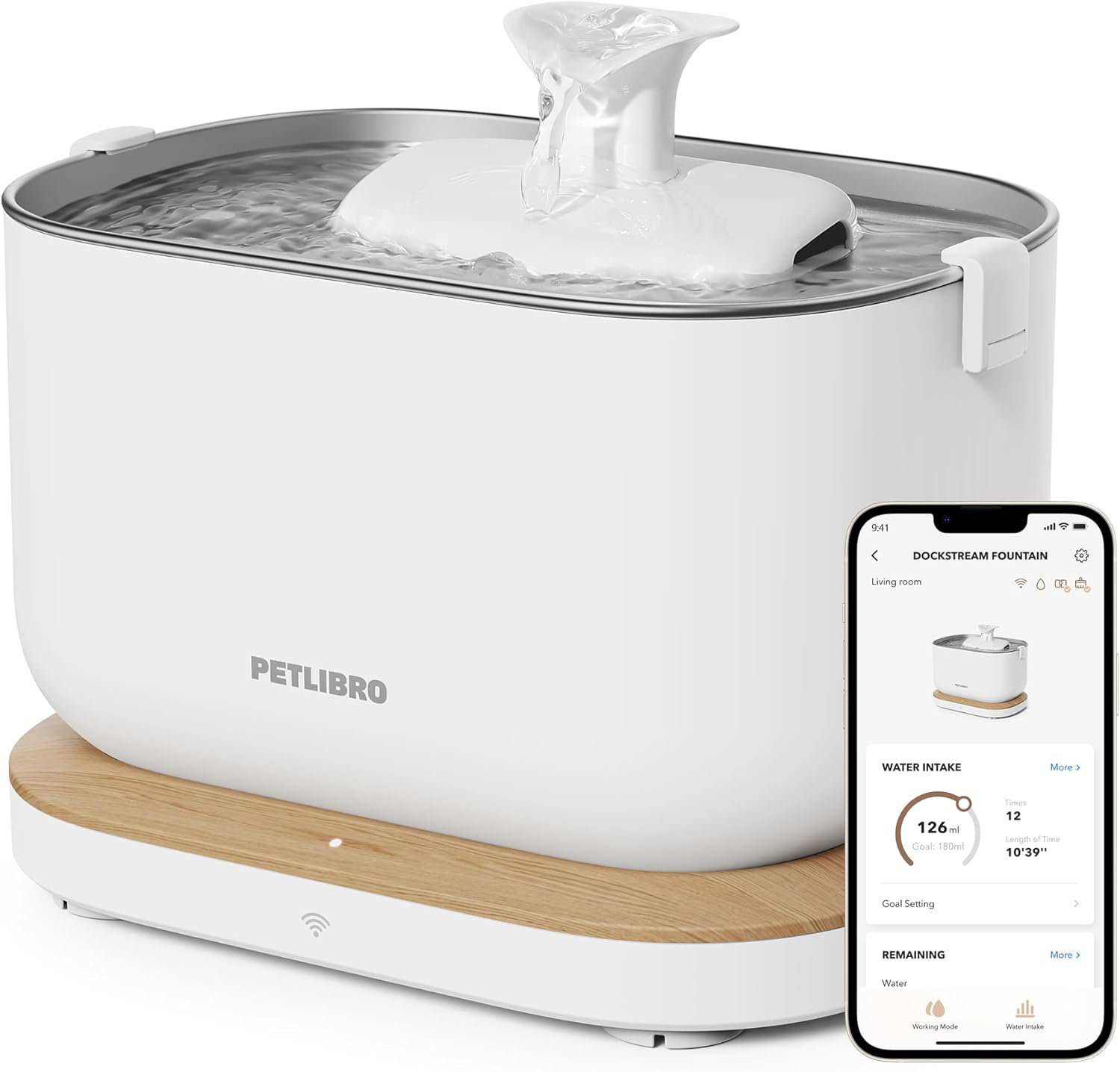 PETLIBRO Dockstream Wireless Water Pump WIFI App Cat Fountain + 1 ...