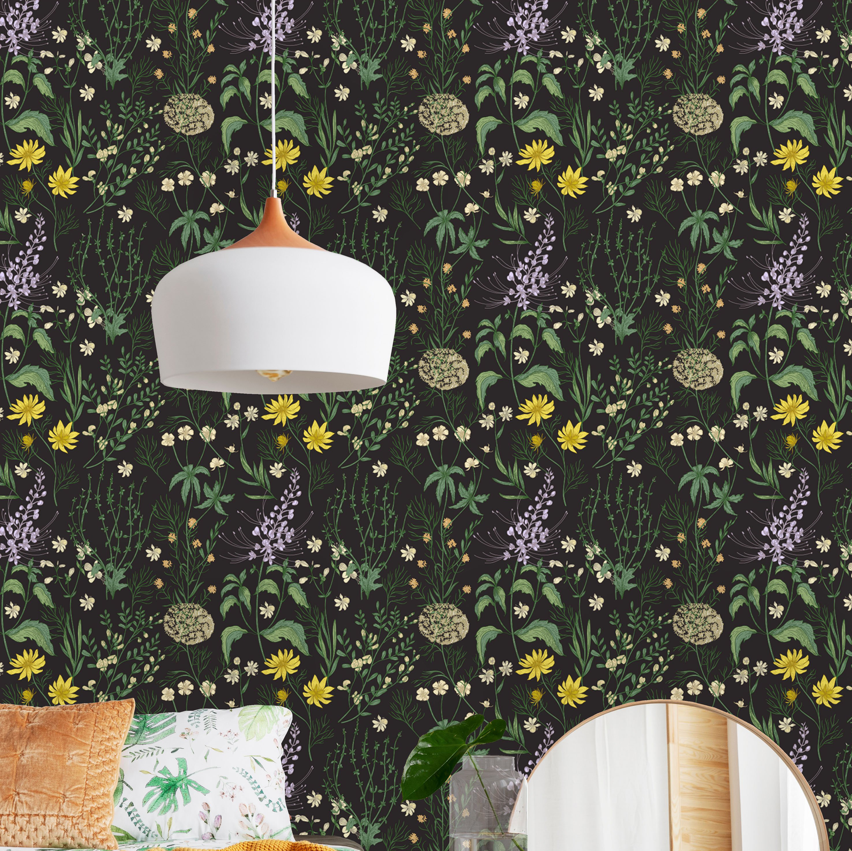 Wildon Home® Pivot Wild Flowers Peel and Stick Wallpaper Roll | Wayfair