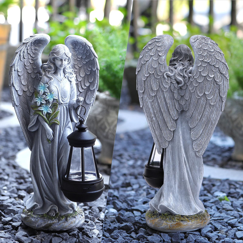Trinx Solar Angel Outdoor Garden Decor Statues | Wayfair