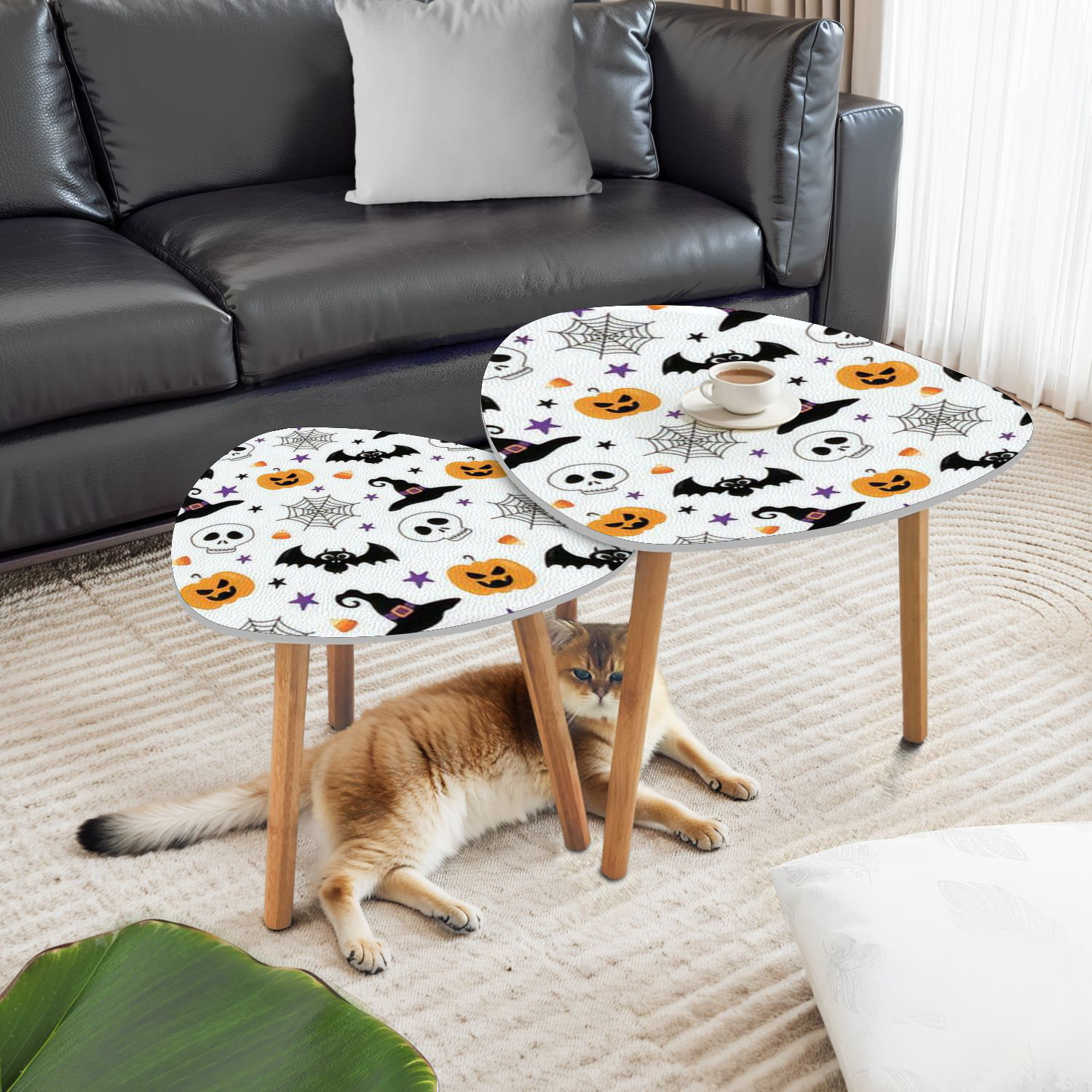 George Oliver Triangle Nesting Coffee Table Set of 2 Skull witch hat ...