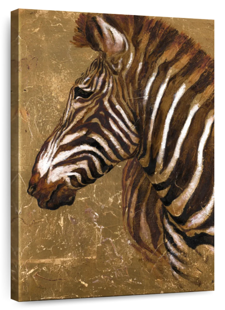 Ebern Designs Brampt Gold Zebra I | Wayfair
