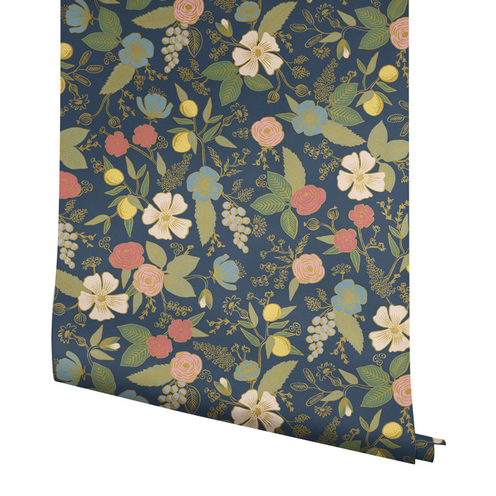 Rifle Paper Co. Colette Blue Multicolor Peel and Stick Wallpaper ...