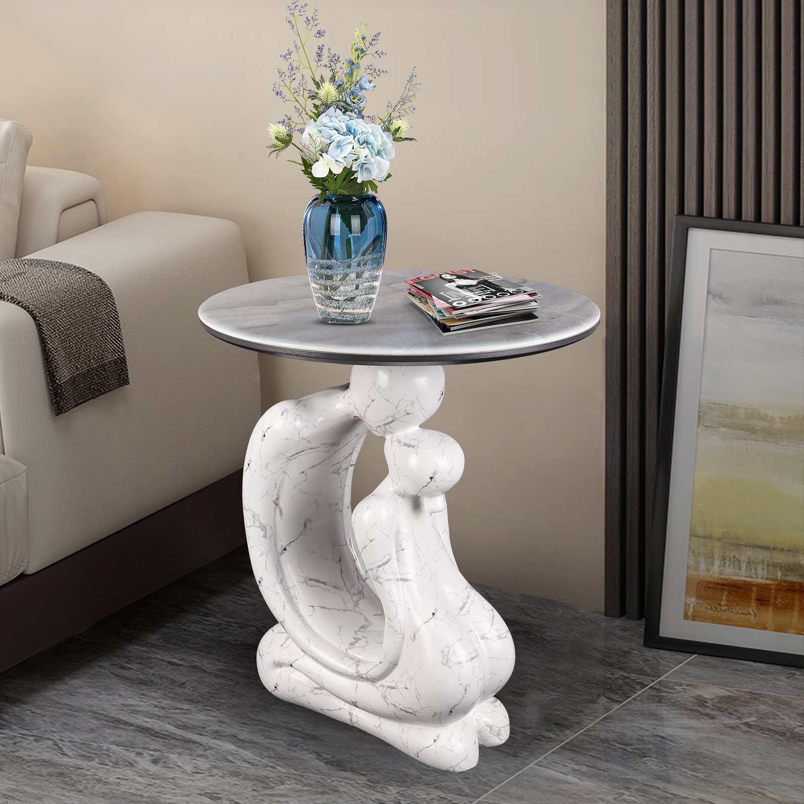 Ivy Bronx Innovative? End Tables Hallway - ?Artistic Table with Round ...