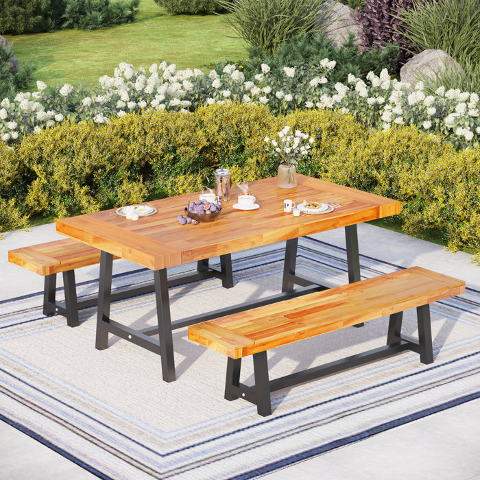 Loon Peak® Jemira 6 - Person Rectangular Outdoor Dining Set & Reviews ...