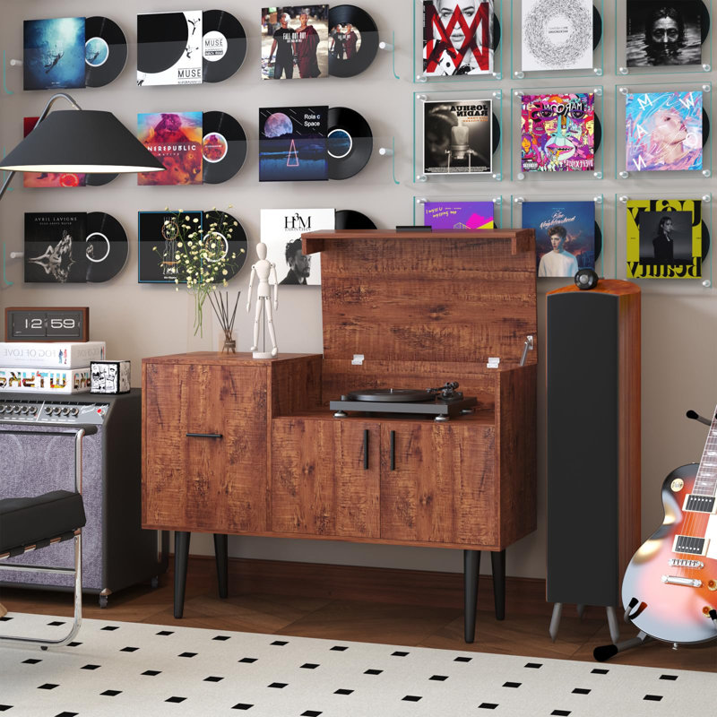 Loon Peak® Vintage Record Player Cabinet | Wayfair