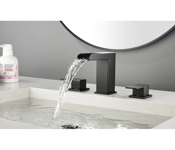 SHAMANDA Widespread Faucet Bathroom Faucet with Drain Assembly | Wayfair