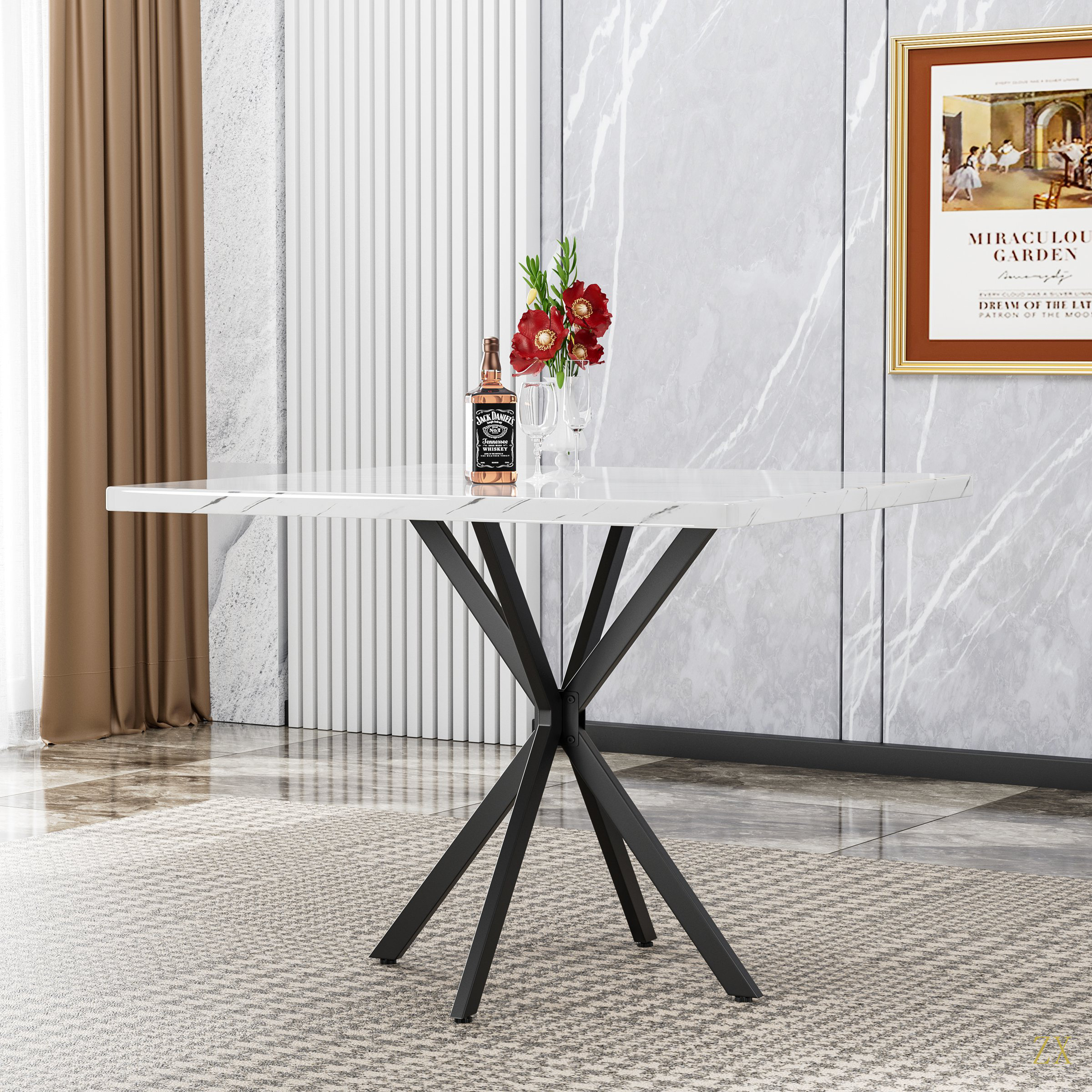 Wrought Studio™ Square Dining Table, Mid Century Modern Square Dining ...