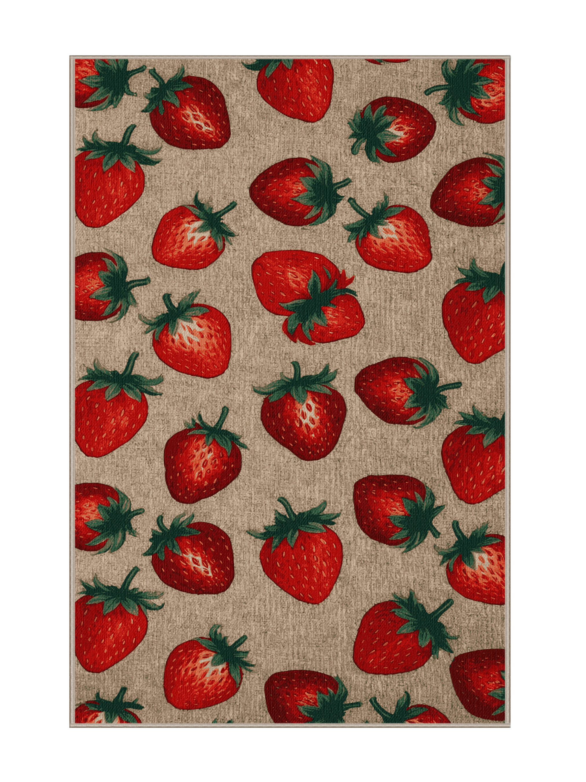 One Allium Way Washable Strawberry Fruits Area Rug - Wayfair Canada