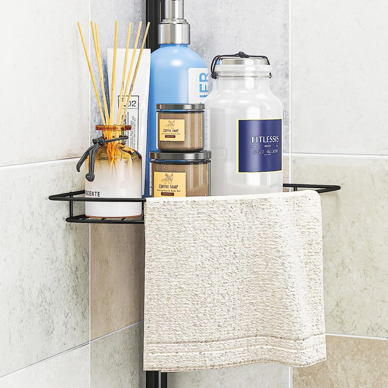 Rebrilliant Shawnee Tension Pole Stainless Steel Shower Caddy | Wayfair