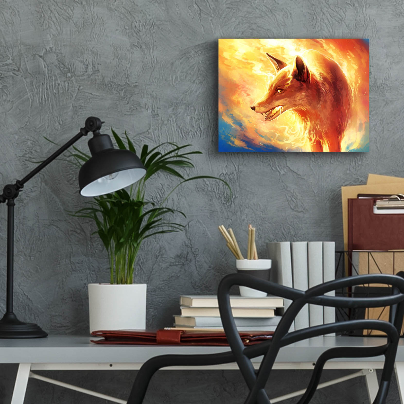 Epic Art 'Fire Fox' By JoJoesArt, Acrylic Glass Wa " Fire Fox " by ...