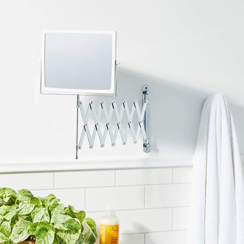 Symple Stuff Wasser 8.25" x 6.5" Wall Mount Magnified Extension Makeup ...