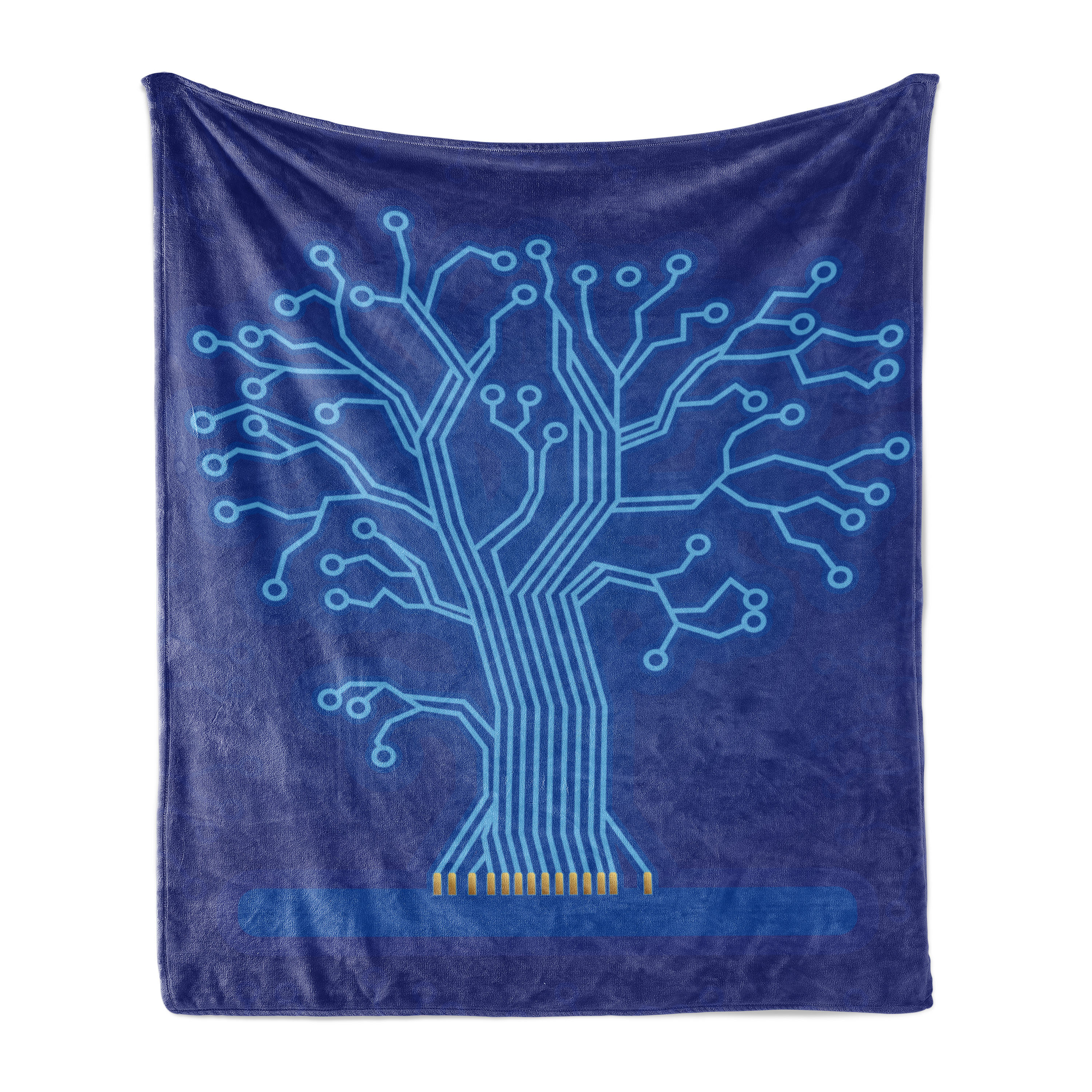 Ambesonne Programmer Throw Blanket Circuit Board Tree Motif Dark ...