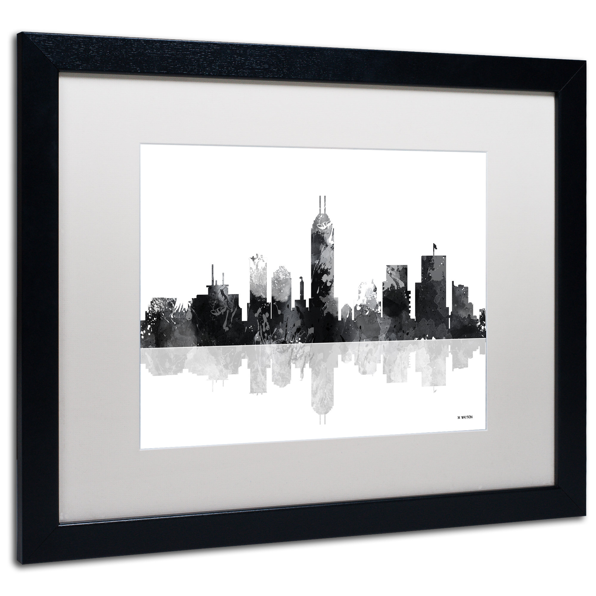 Ebern Designs 'Indianapolis Indiana Skyline BG-1' Framed Graphic Art on ...