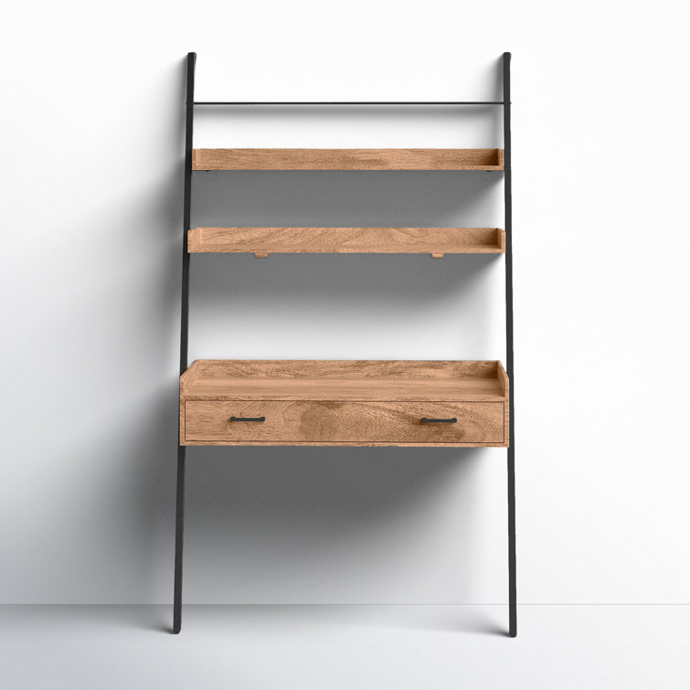 AllModern Innes Solid Wood Top Metal Base Leaning / Ladder Desk ...