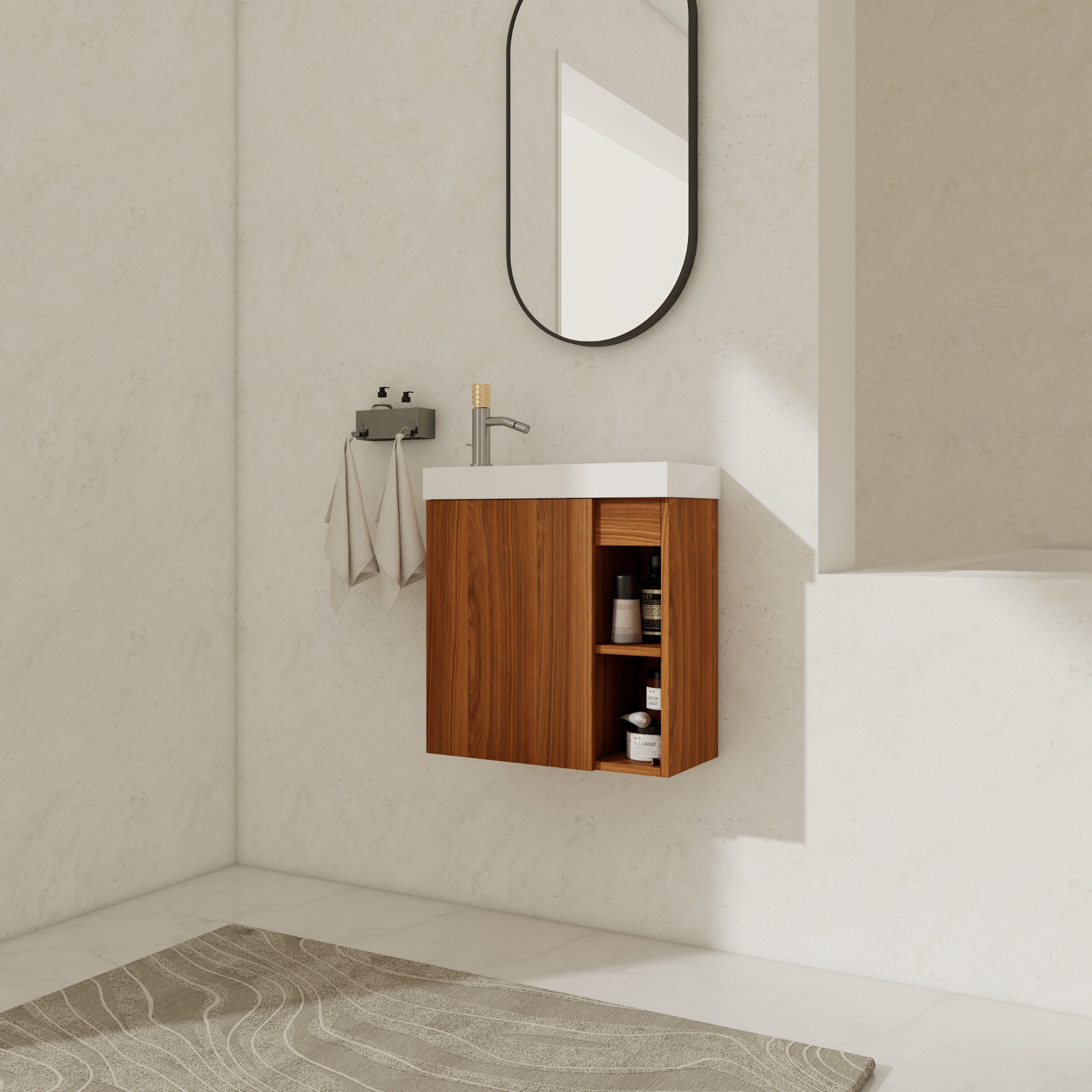 Ebern Designs Essy 19.73'' Single Bathroom Vanity with Resin Top | Wayfair