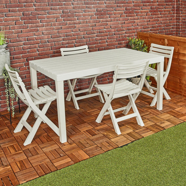 17 Stories Jennavecia Rectangular 4 - Person 138cm Long Dining Set ...