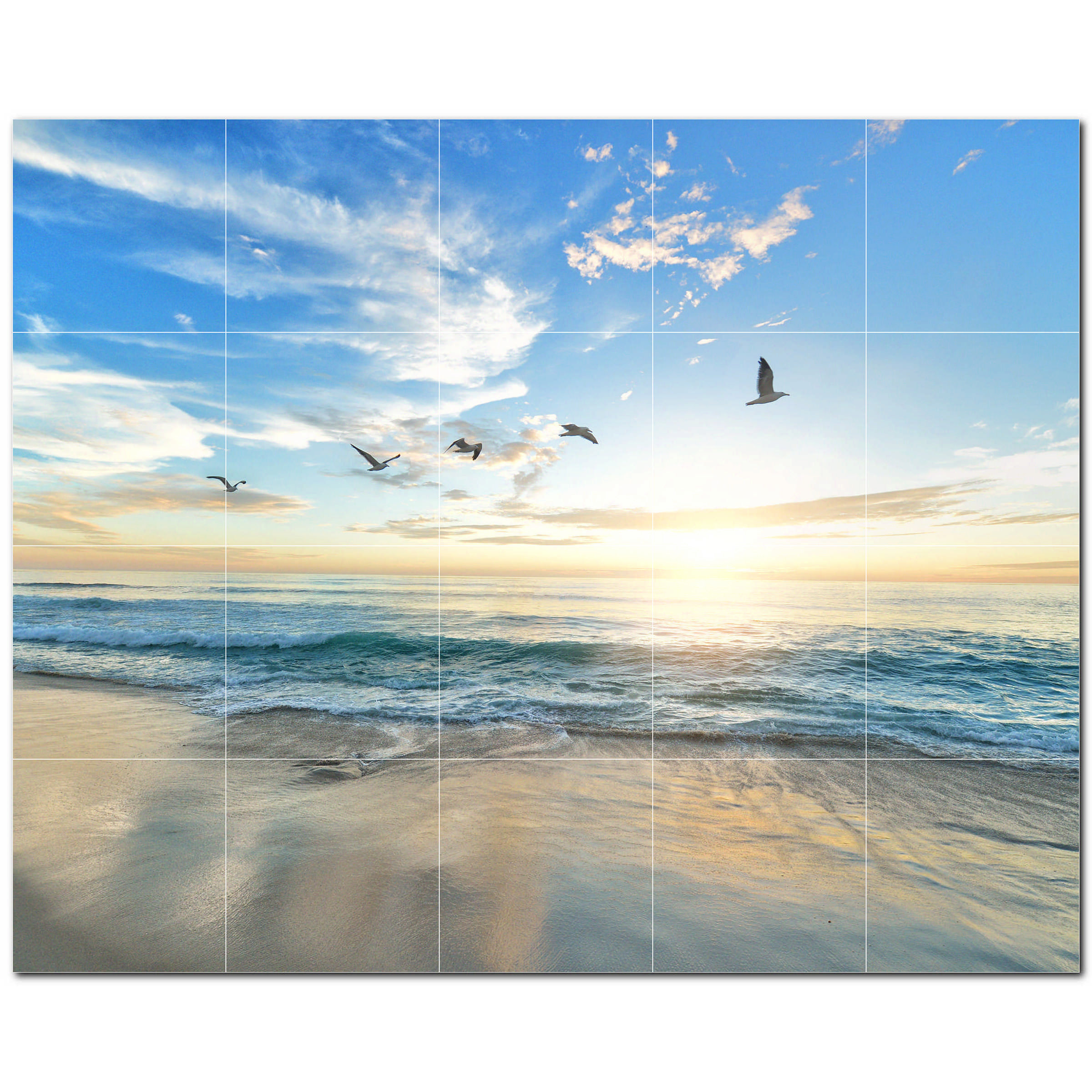 Picture-Tiles.com Sunset Photo 12'' x 12'' Satin Ceramic Decorative ...