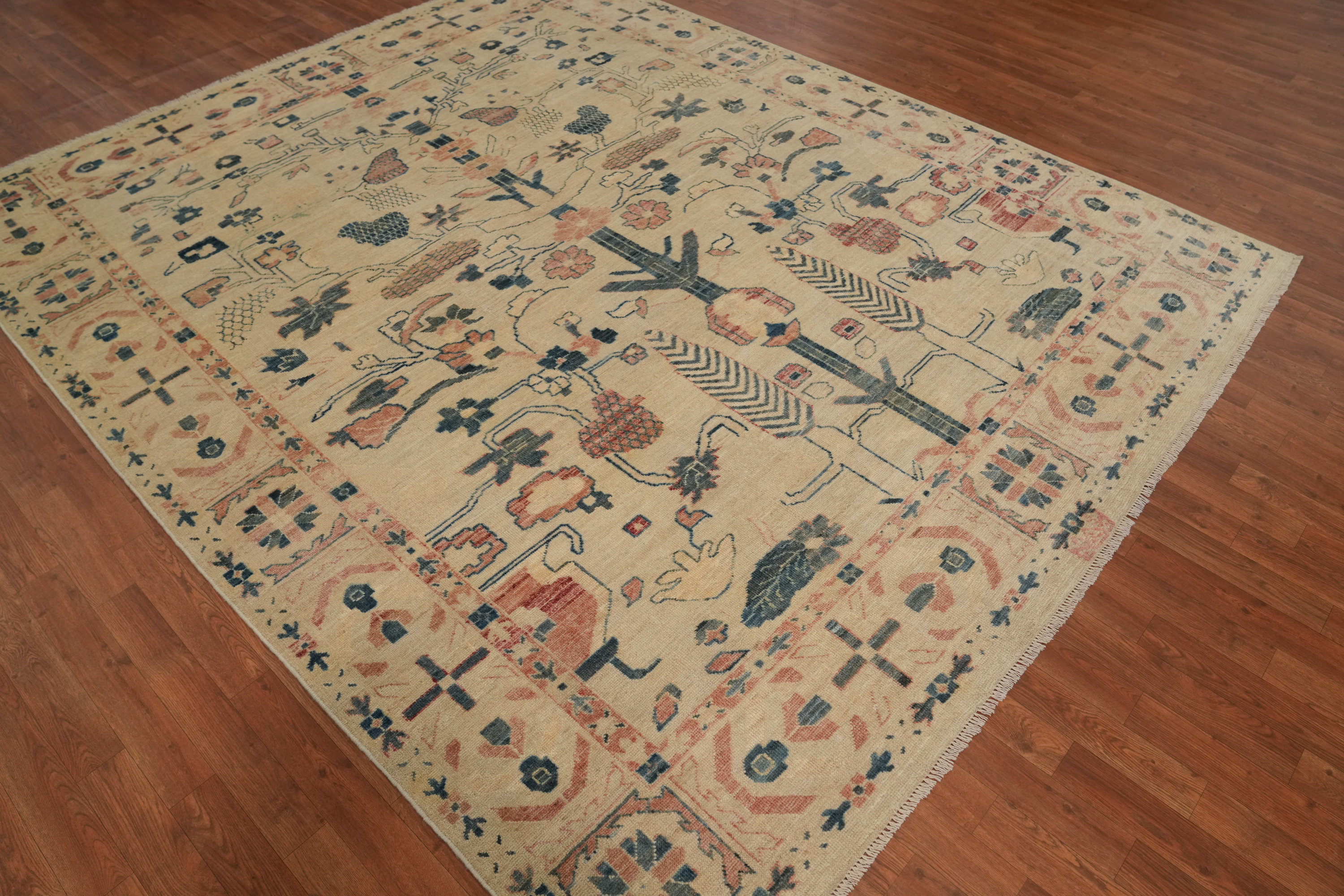 Isabelline Vegetable Dye Art Deco Living Room Area Rug 8x10 | Wayfair