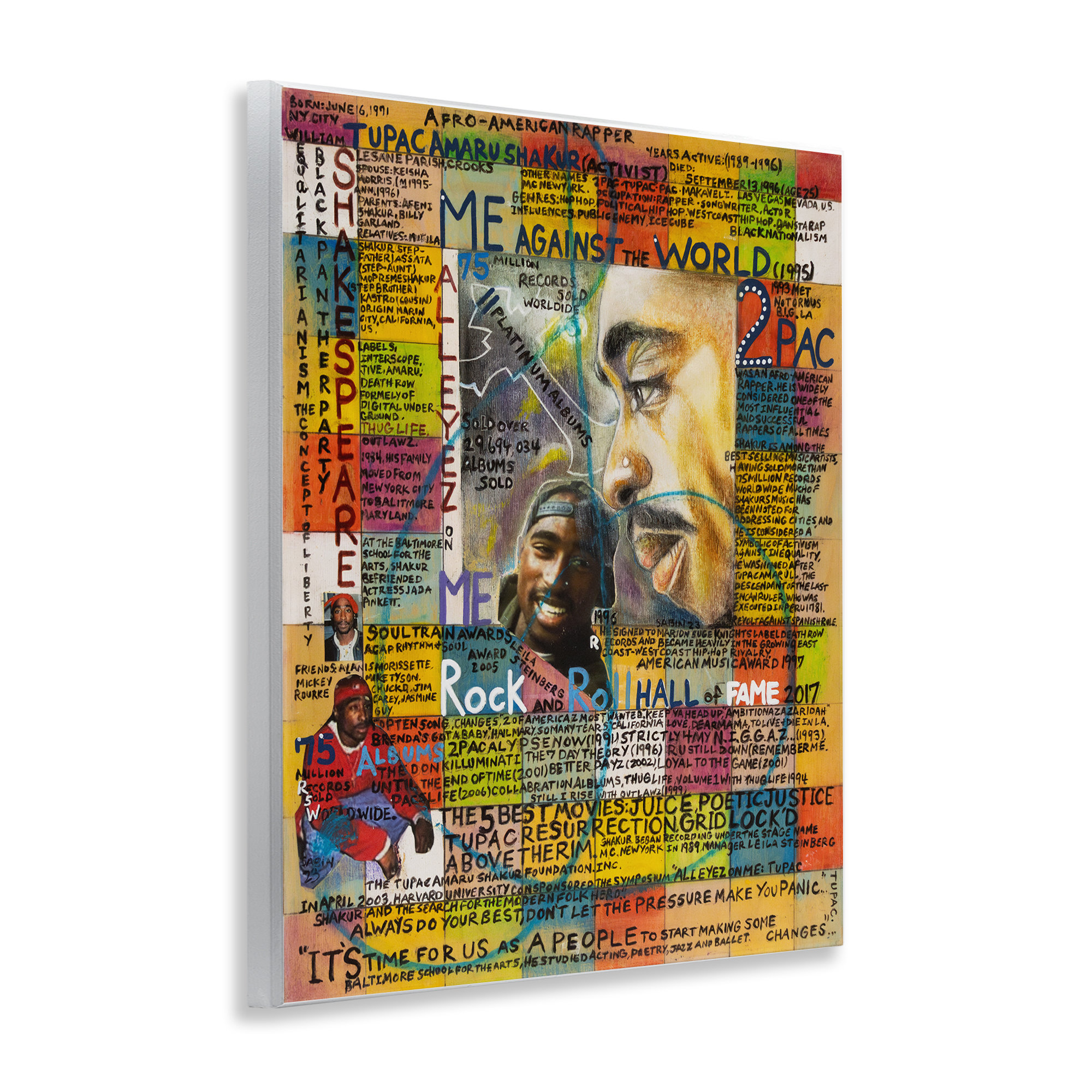 Ebern Designs Tupac Musician Collage Wall Plaque Art by Sabin | Wayfair