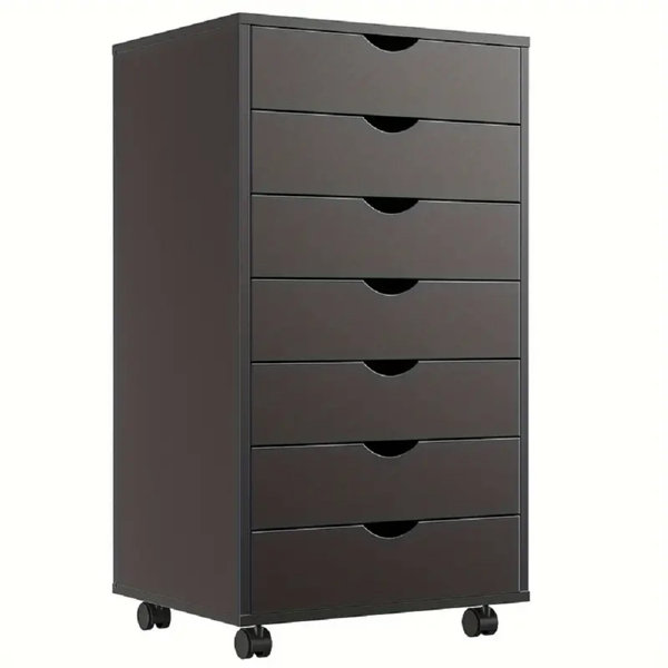 Hokku Designs 7-drawer Rolling Storage Chest - Sturdy Wood Dresser With ...