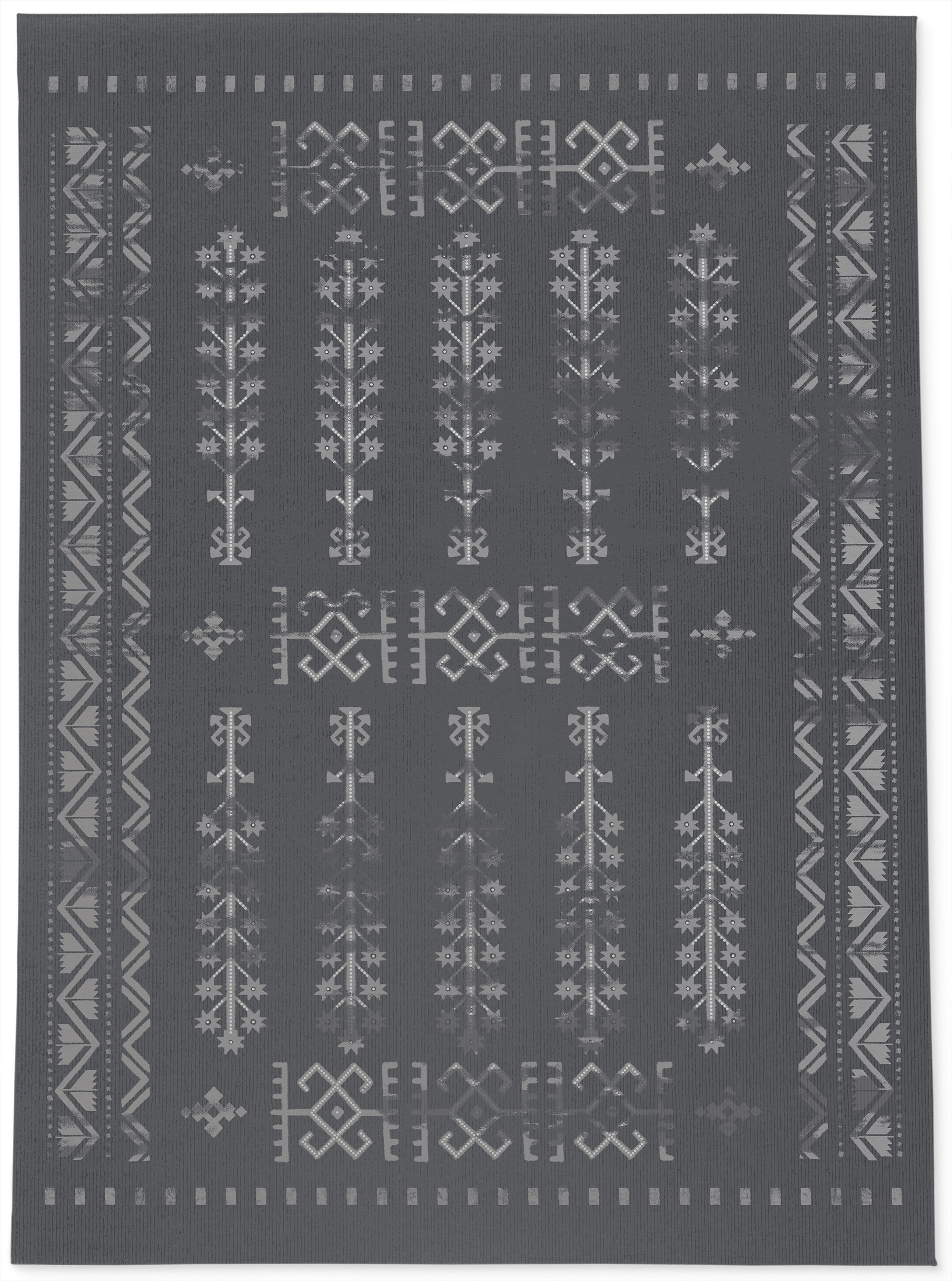 Union Rustic Tapis intérieur / extérieur gris anthracite / gris clair Abigayil Southwestern ...