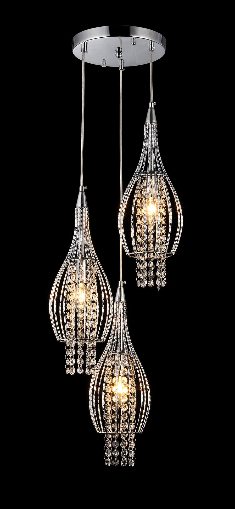 Orren Ellis Chauncey 3 - Light Cluster Teardrop Pendant & Reviews | Wayfair