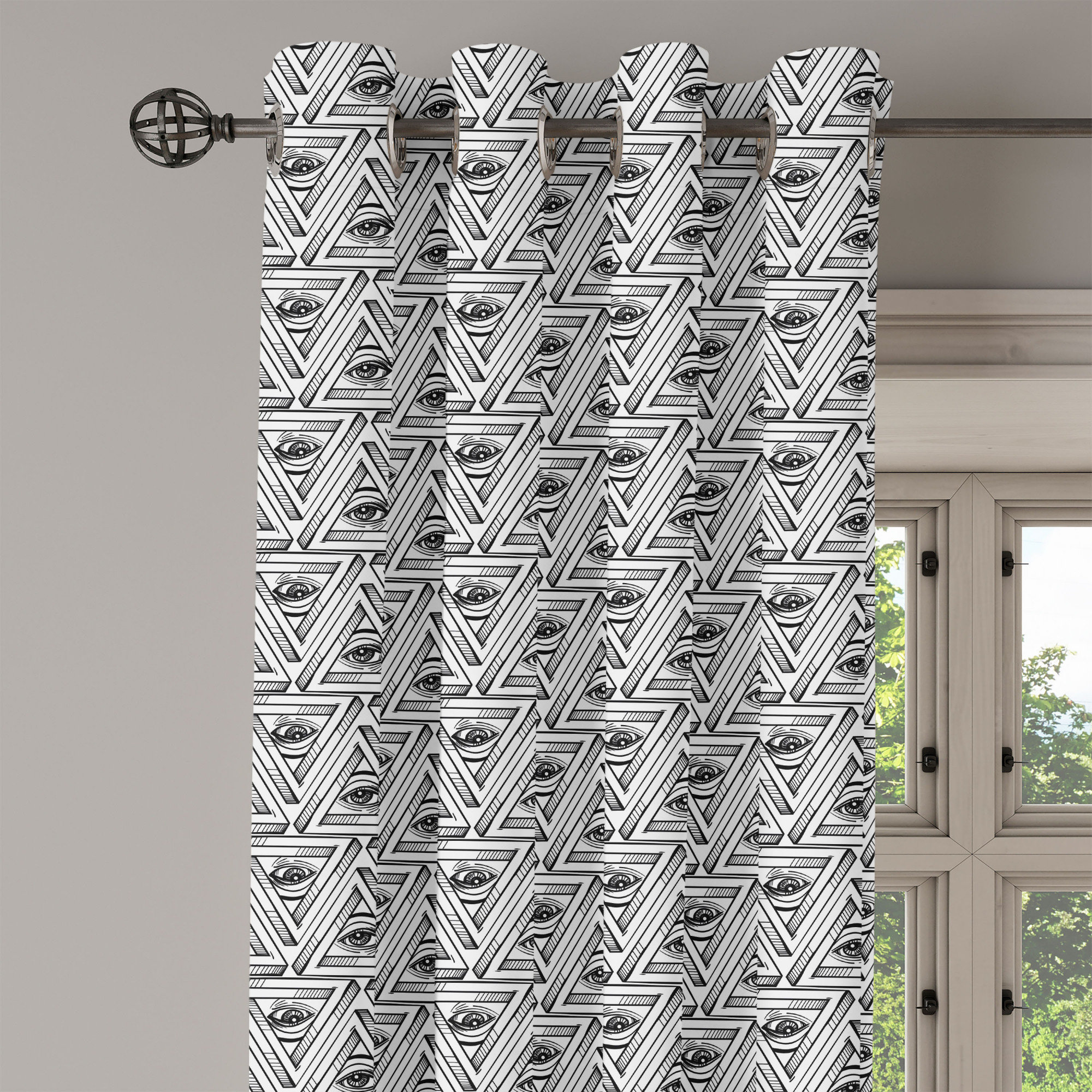 East Urban Home Ambesonne Eye Grommet Curtain, All Seeing Eye Pattern ...