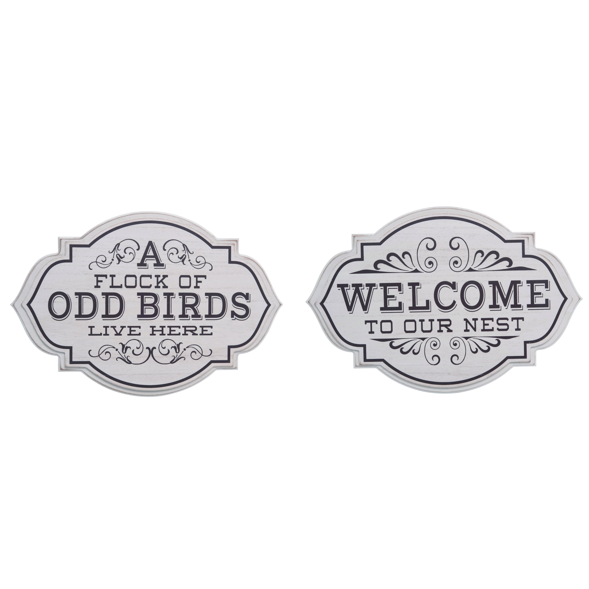 August Grove® MDF Antique Nest Sign Set of 2 Spring Home Decorations ...