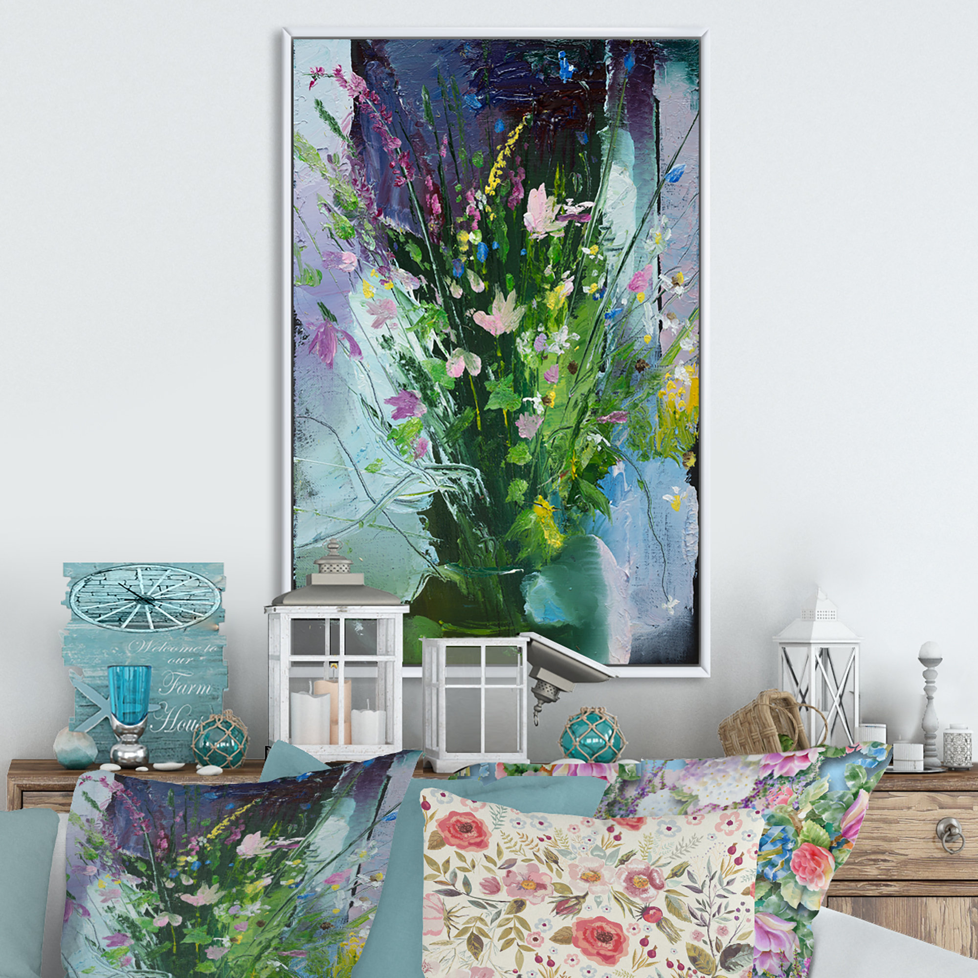 Winston Porter Abstract Yellow And Green Flowers II - Traditional ...