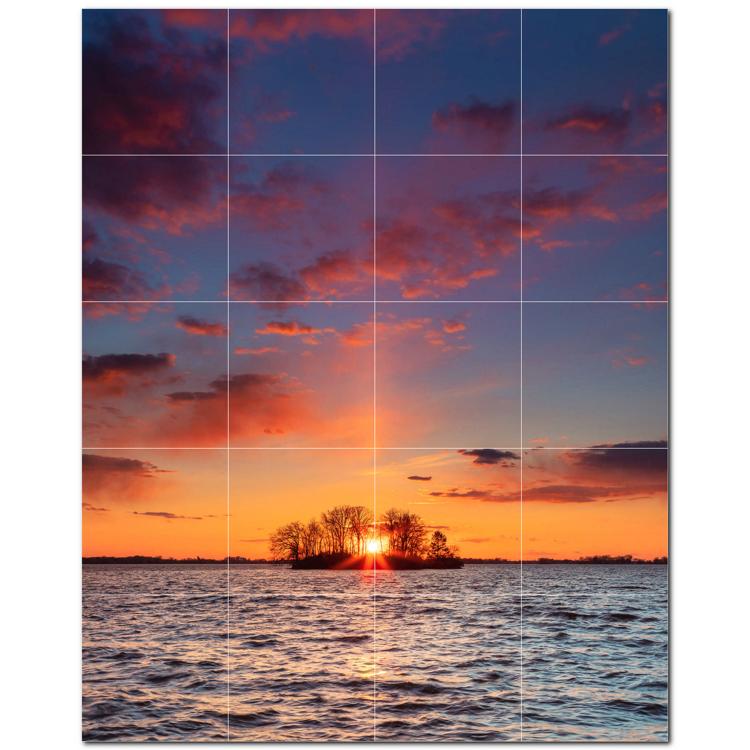 Picture-Tiles.com Sunset Photo 12'' x 12'' Satin Ceramic Decorative ...