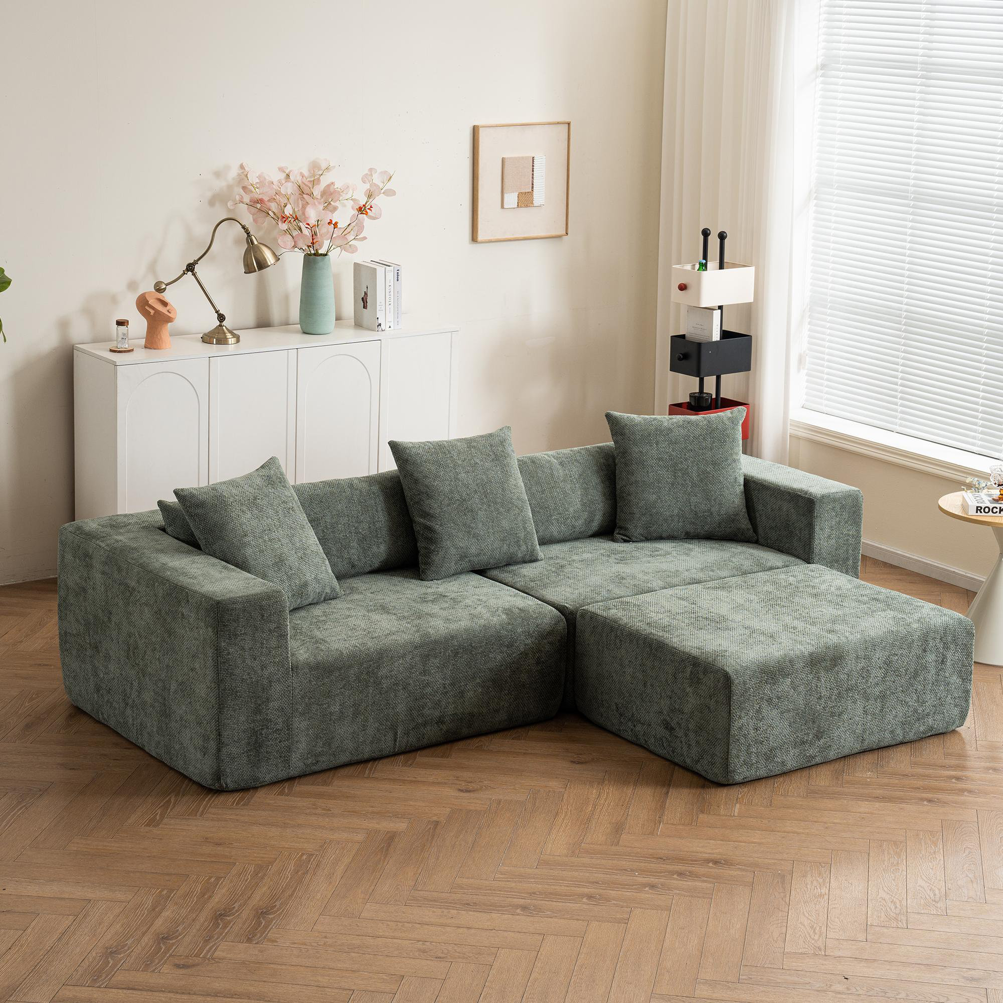 Brayden Studio Modular cross-section with L-shaped lounge chair, cloud ...