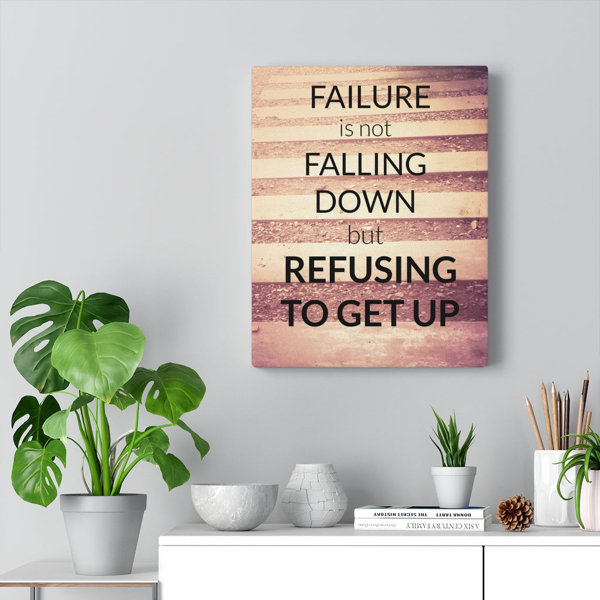 Blue Elephant Failure Is Not Falling Down - Wrapped Canvas Print ...