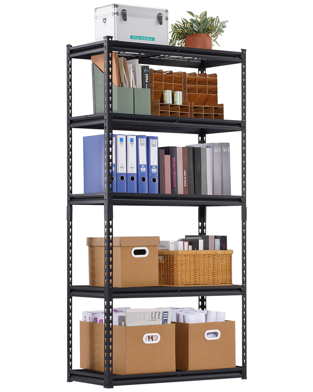 Rebrilliant Storage Shelves 5 Tier Adjustable Heavy Duty Garage ...
