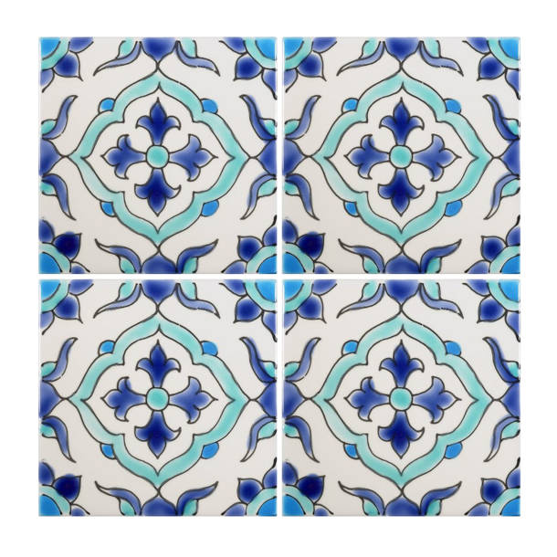 Casablanca Market Mediterranean 4" x 4" Ceramic Carthage Decorative ...