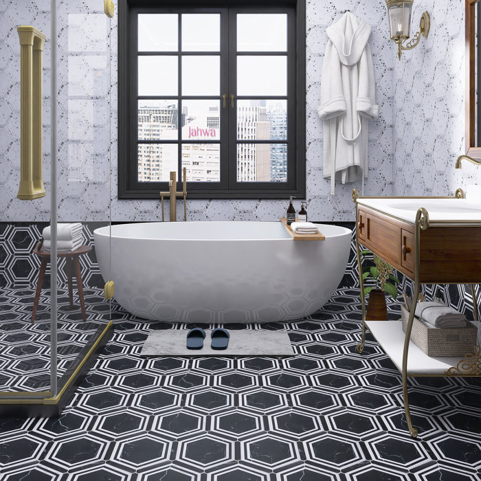 Supreme Tile Avant Ontario Hexagon 9" x 10" Matte Porcelain Wall ...