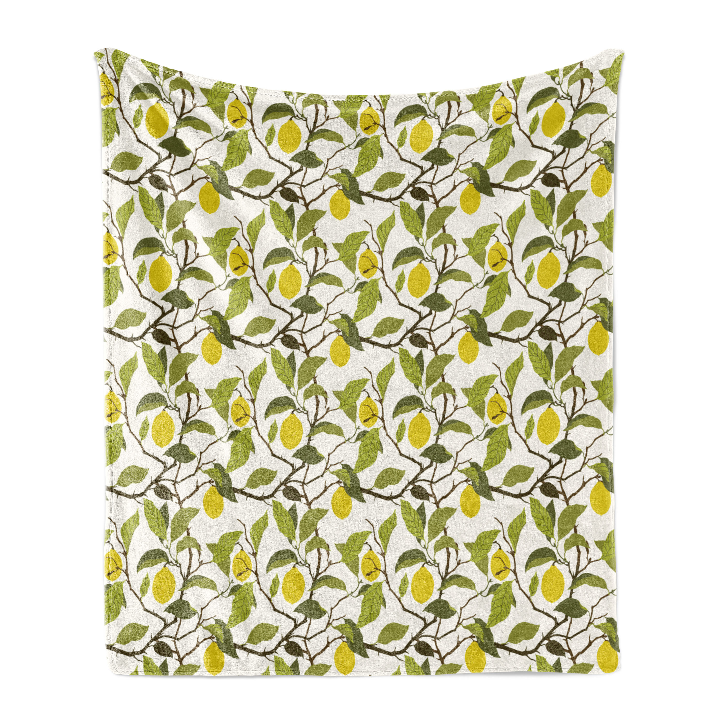 Ambesonne Lemons Fleece Throw Blanket Bloomeless Lemon Tree | Wayfair