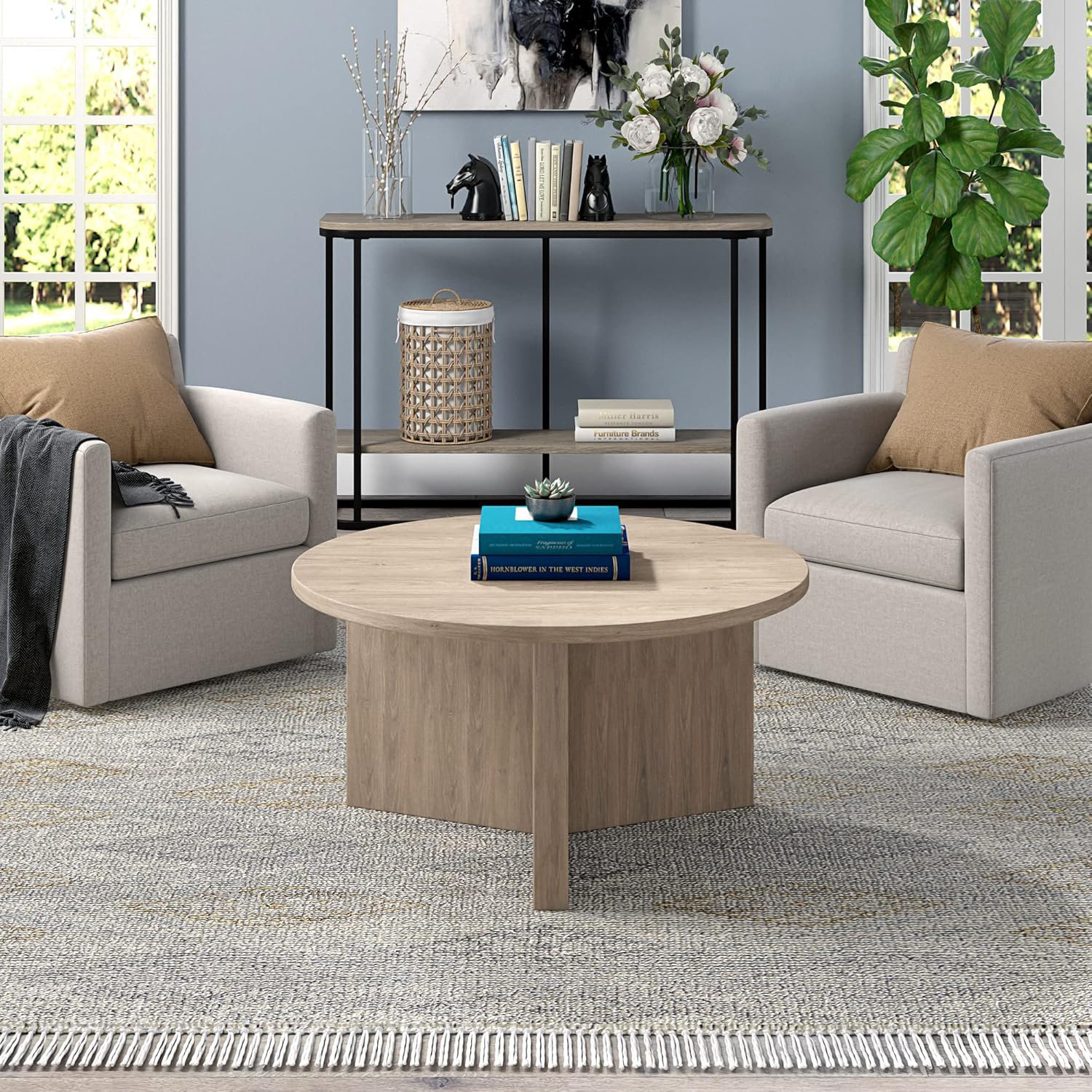 Loon Peak Anders Coffee Table - Scandinavian Design, 32 Inch Wide Rectangle Grey Top - Wayfair ...