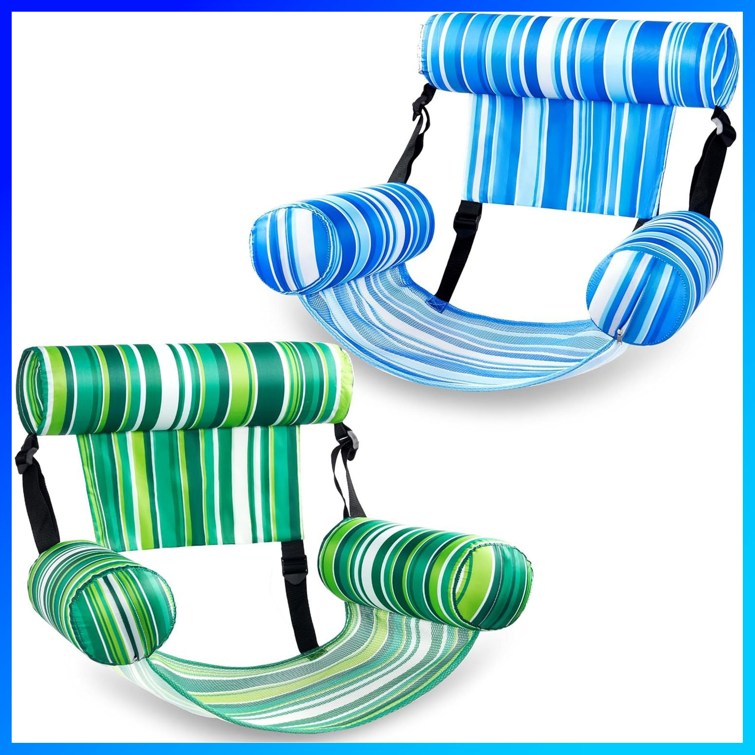 ABIXOL 2-Pack Inflatable Pool Floats For Adults – Heavy Duty Floating ...