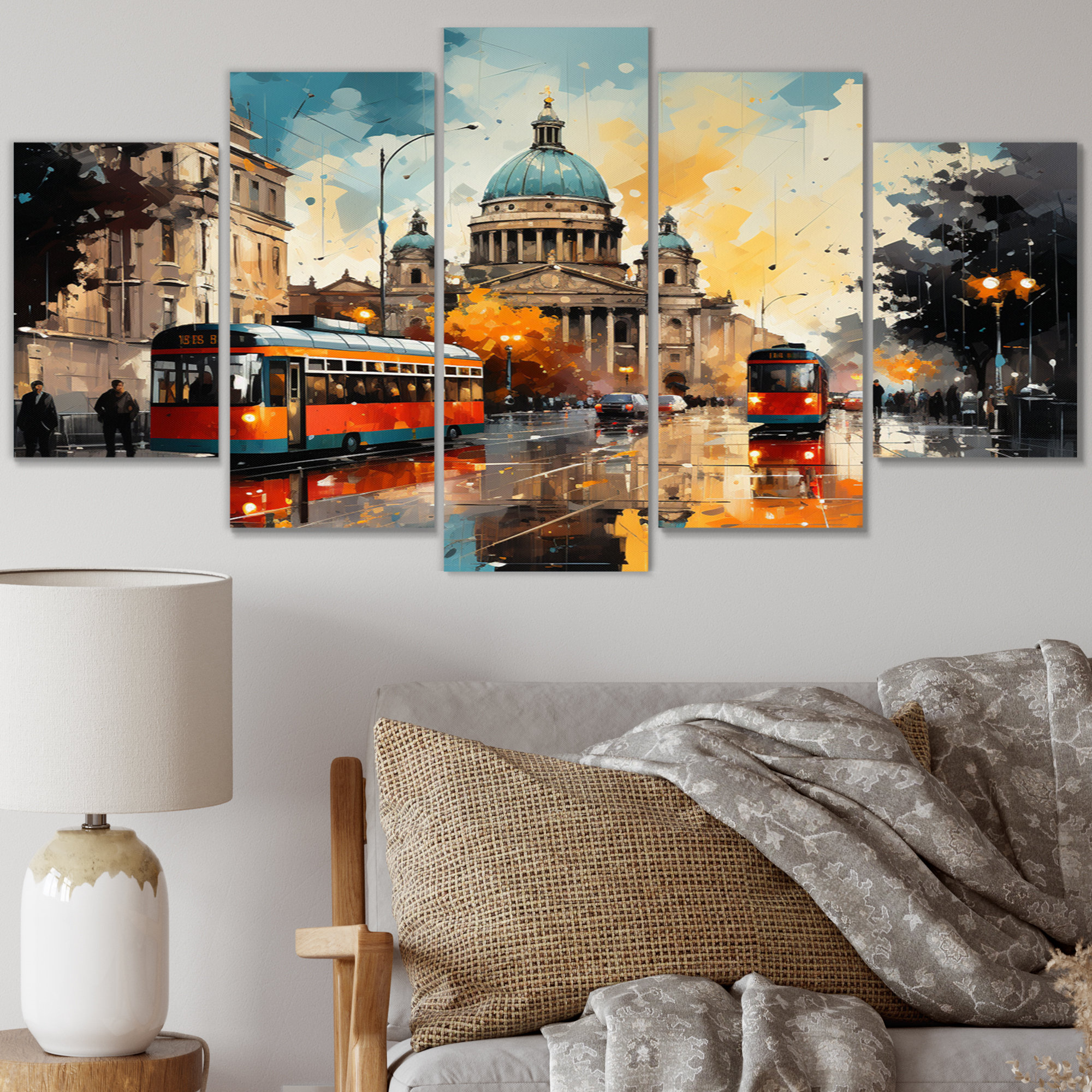 Design Art Rome City Collage - Cityscapes Metal Wall Art Prints Set ...