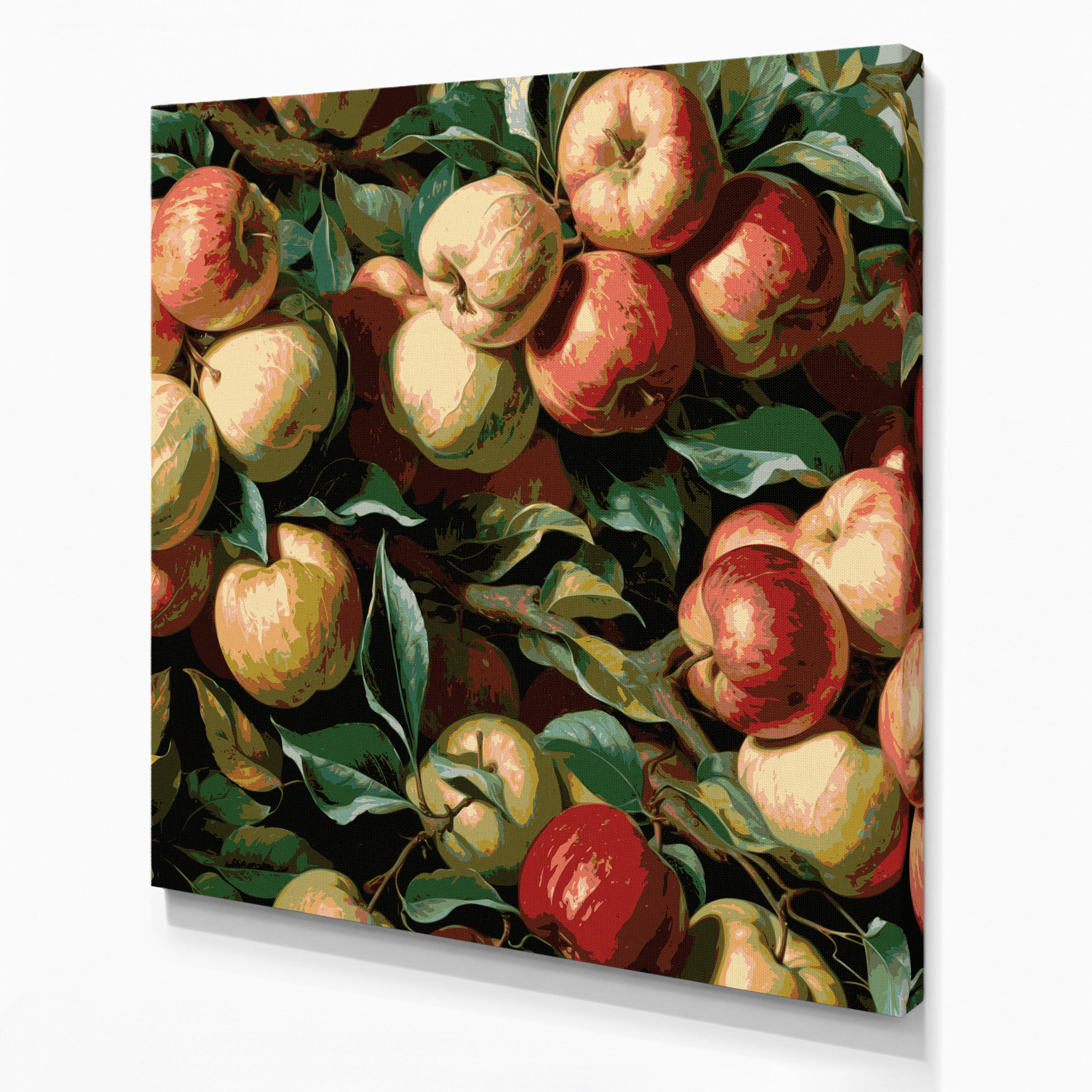 Latitude Run® Fruit Malay Apple Black Canvas Wall Art | Wayfair